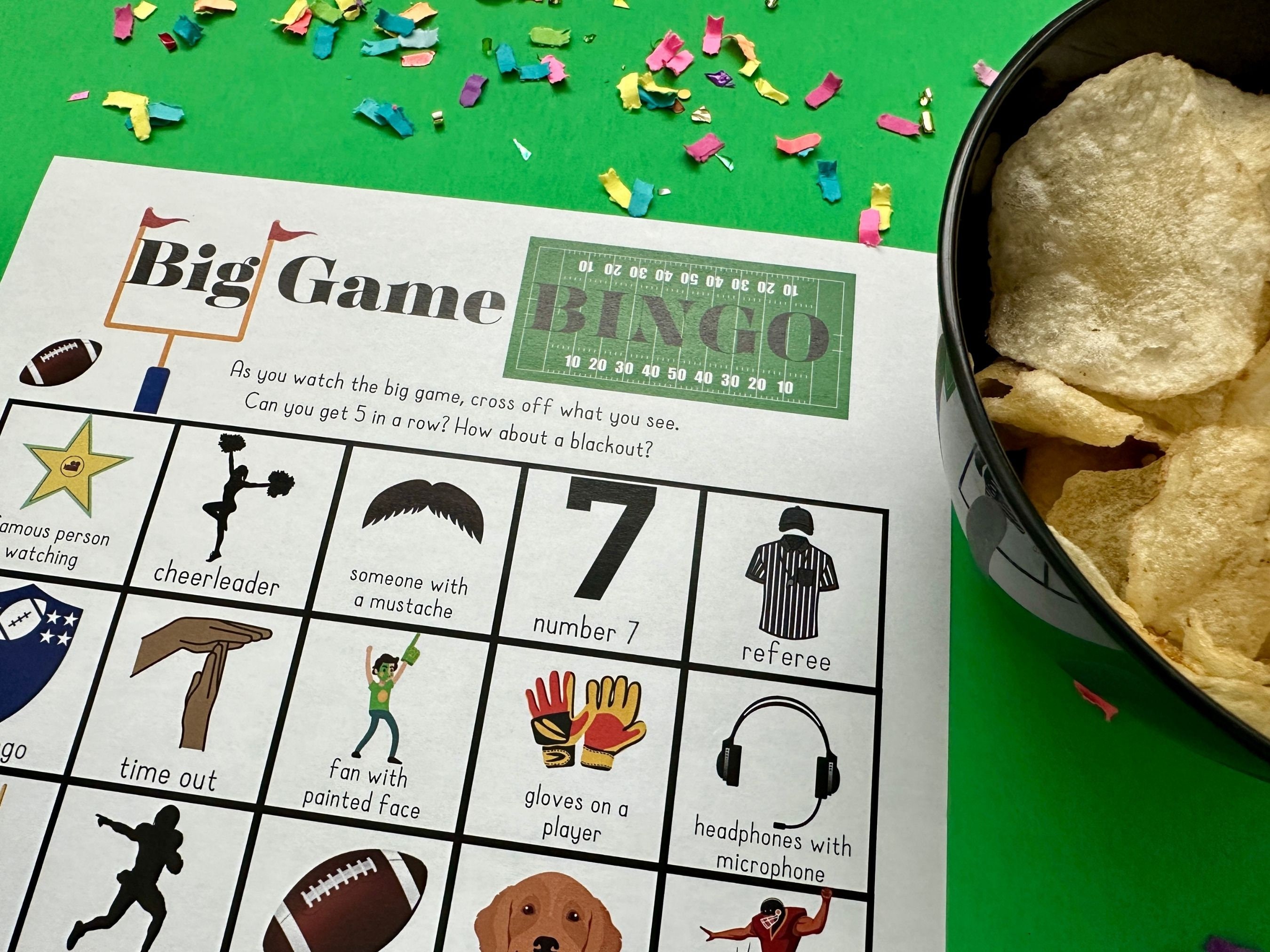 Football BINGO Printable, Big Game Activity, Kids Football Game, Bingo ...