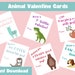 Printable Valentine's Day Cards, Animal Valentines, Non Candy Valentine ...