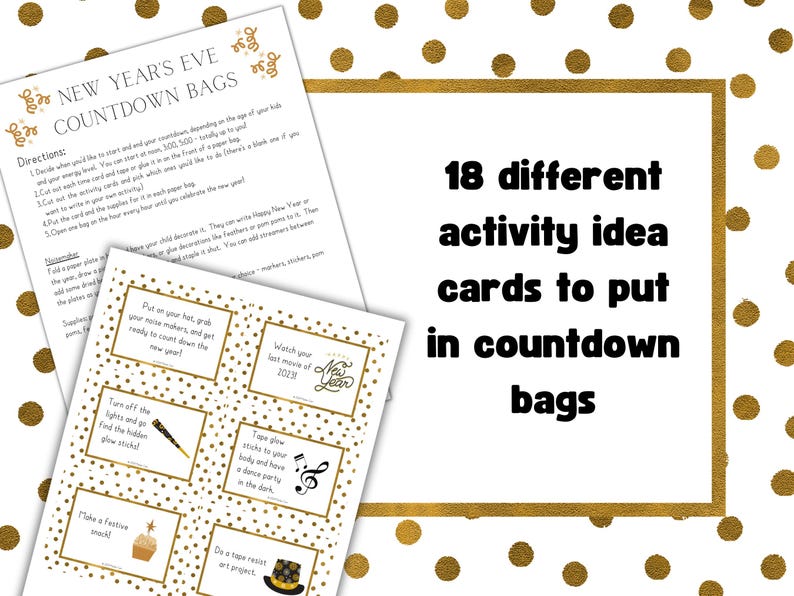 New Year's Eve Countdown Activity Bundle for Kids: Games, Goals ...