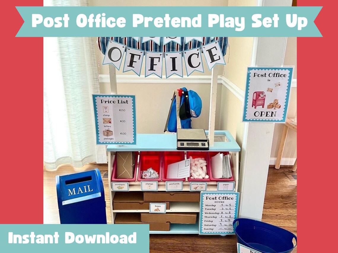 Post Office Pretend Play Set Up: Printable February Preschool Activity ...