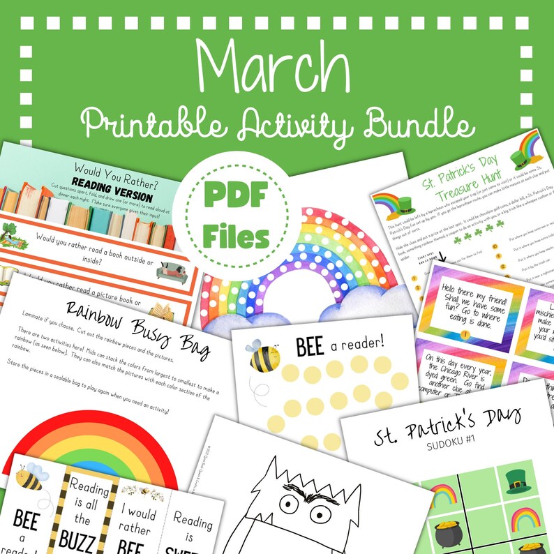 Printable Activities for Kids, Treasure Hunt Clues, St. Patrick's Day ...