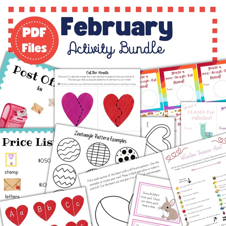 Valentine's Day Preschool Activities, February Printable Activities for ...