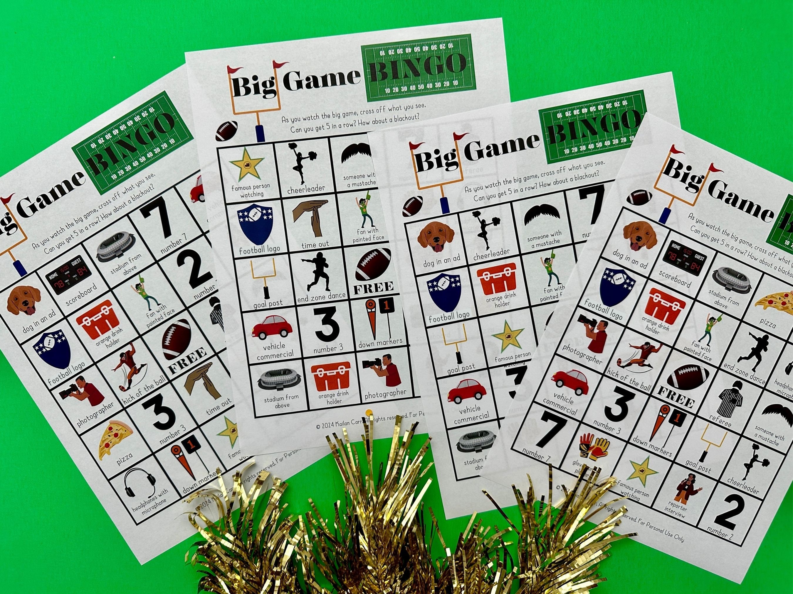 Football BINGO Printable, Big Game Activity, Kids Football Game, Bingo ...