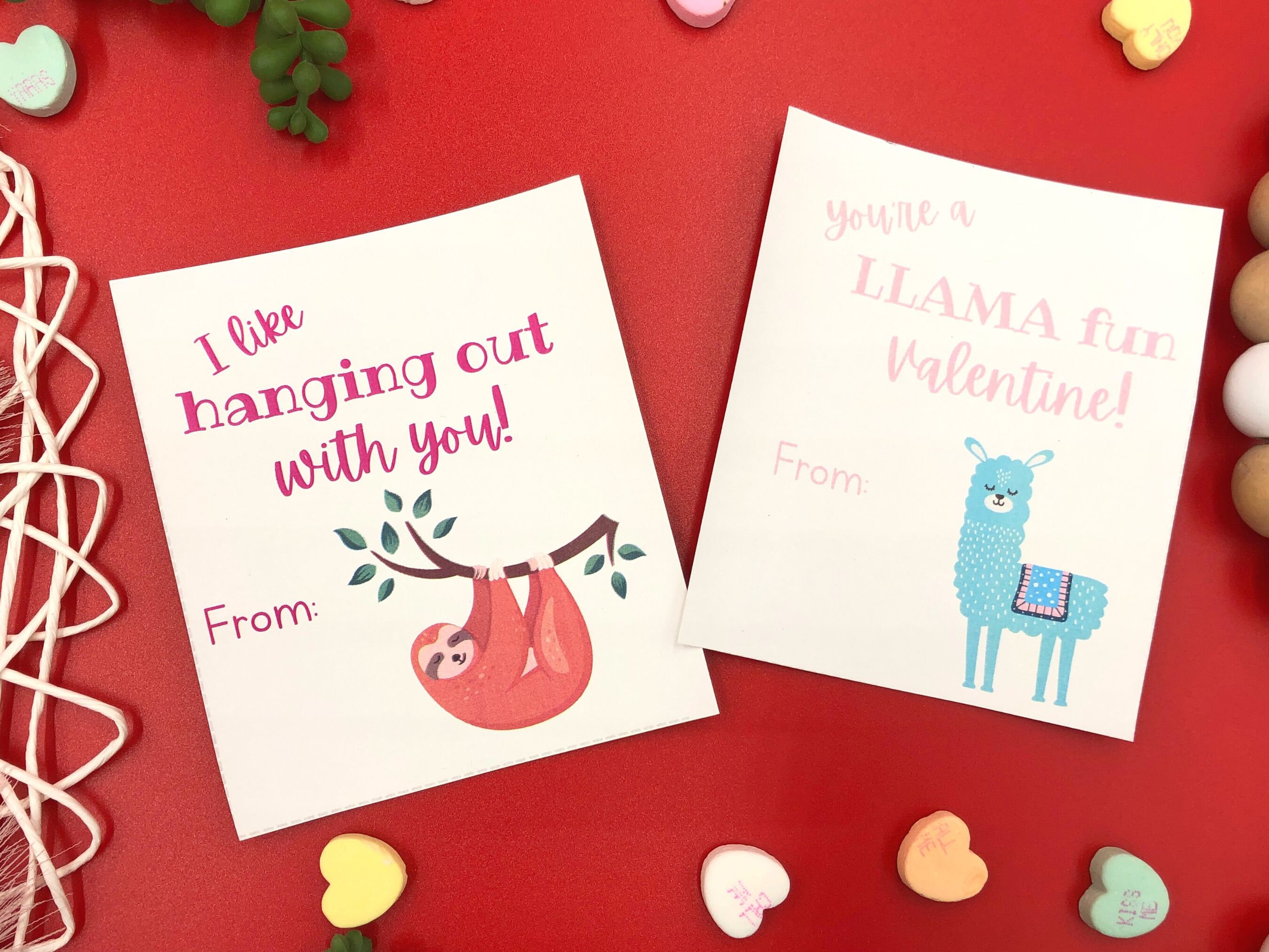 Printable Valentine's Day Cards, Animal Valentines, Non Candy Valentine ...