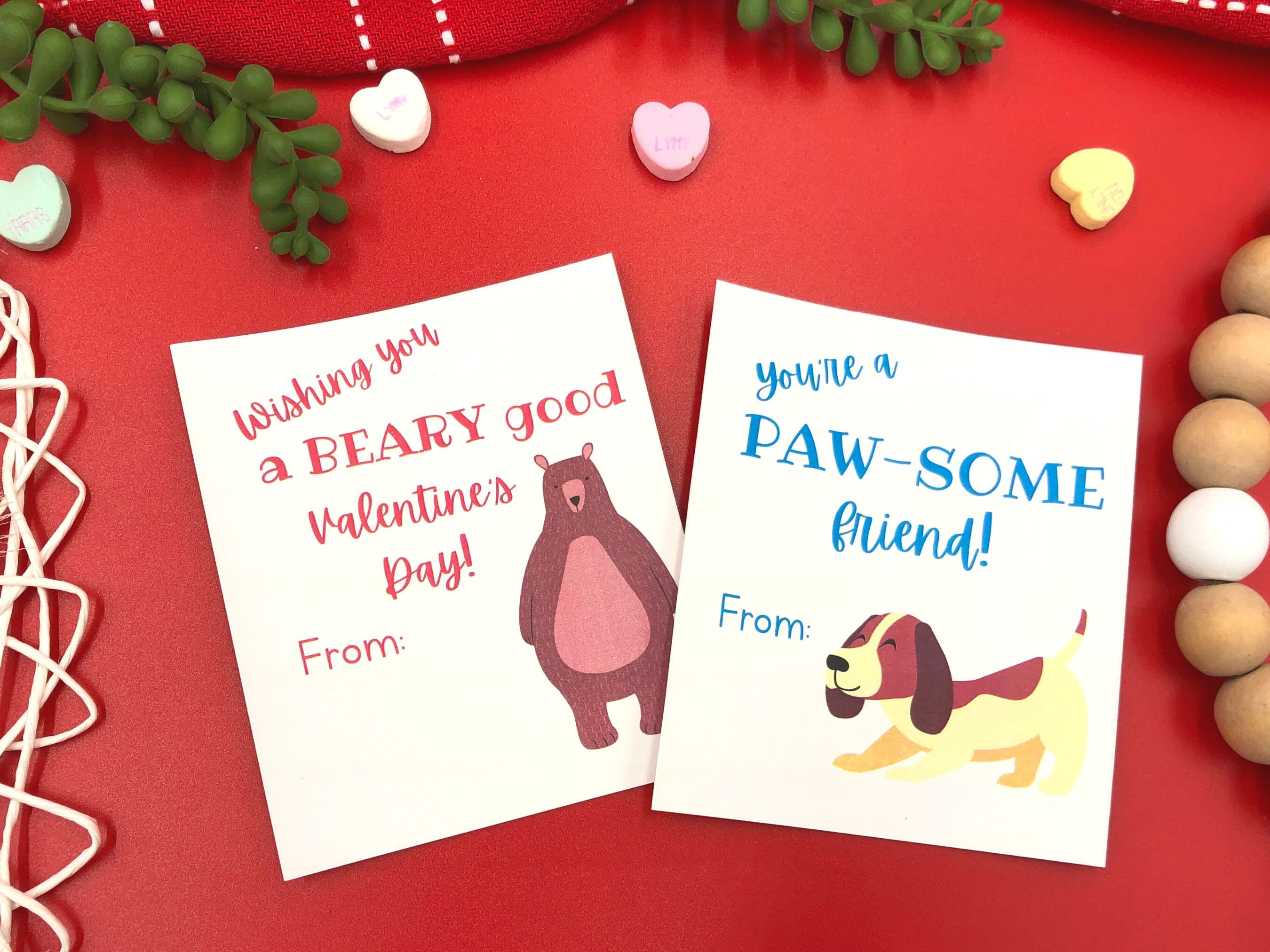 Printable Valentine's Day Cards, Animal Valentines, Non Candy Valentine ...