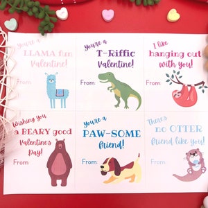Printable Valentine's Day Cards, Animal Valentines, Non Candy Valentine ...