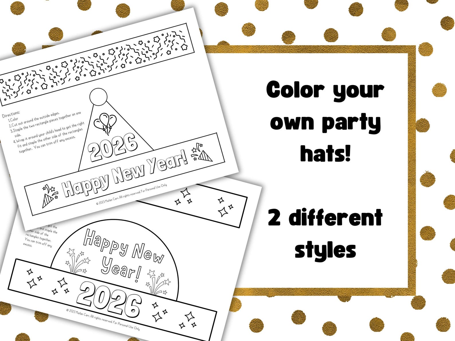 New Year's Eve Countdown Activity Bundle for Kids: Games, Goals ...