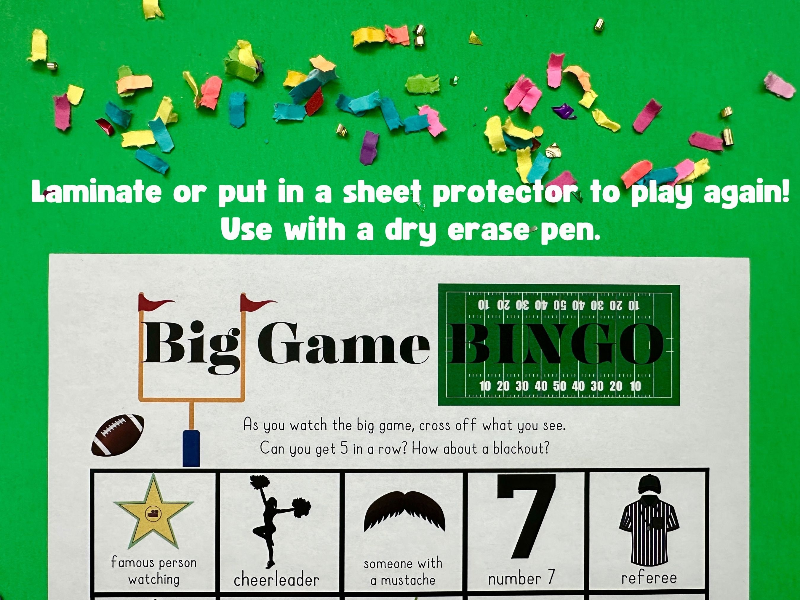 Football BINGO Printable, Big Game Activity, Kids Football Game, Bingo ...