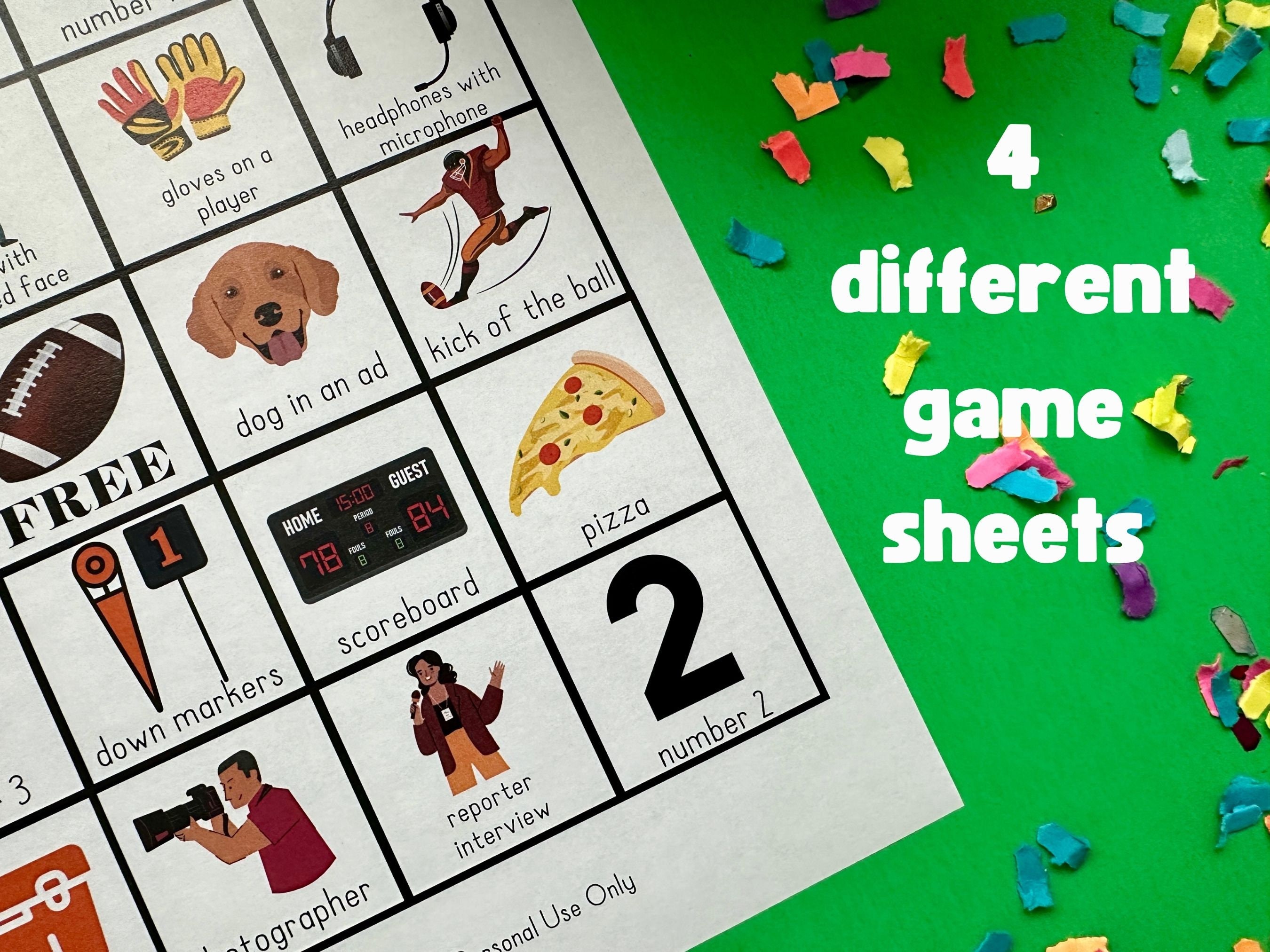 Football BINGO Printable, Big Game Activity, Kids Football Game, Bingo ...