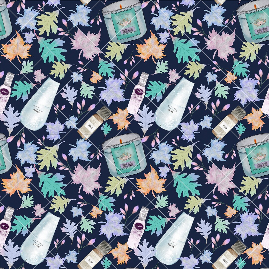 Seamless Pattern Aromatheraphy Essential Oils Autum Leaves 4000x4000 ...