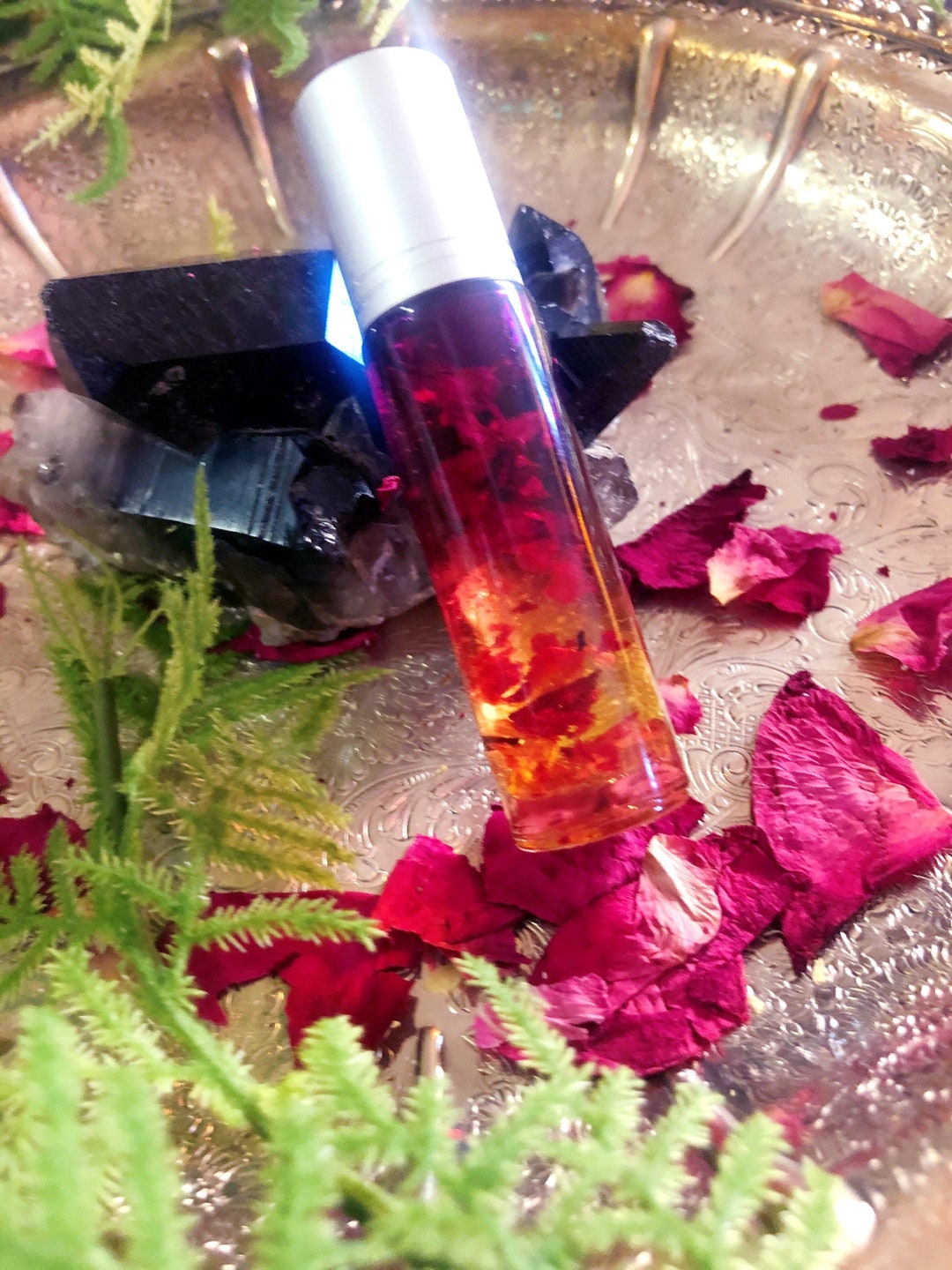 Love Spell Rose Absolute Perfume Oil: Crystal Infused Floral Anointing ...