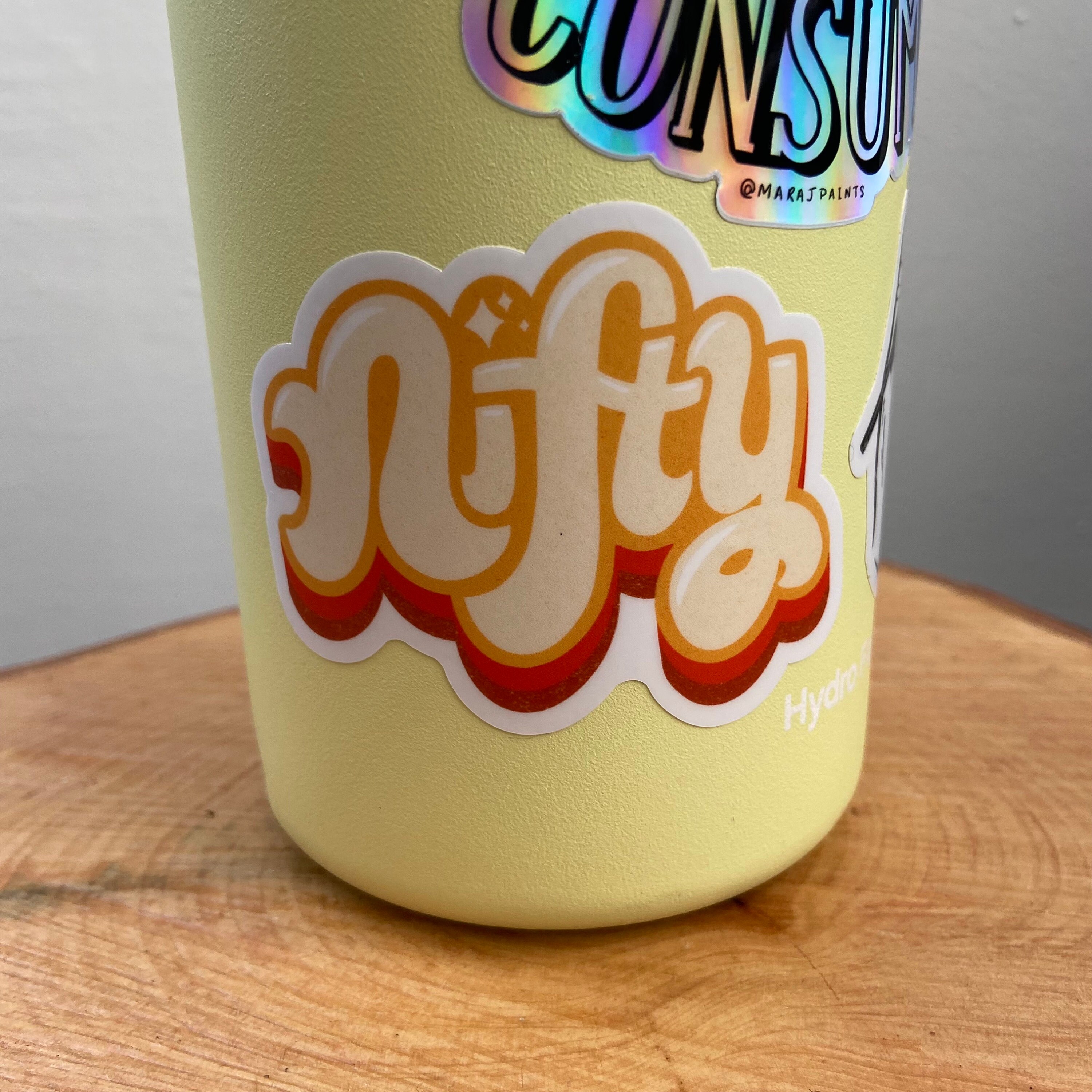 Nifty Vinyl Sticker Hand Lettering Retro Groovy Sticker - Etsy