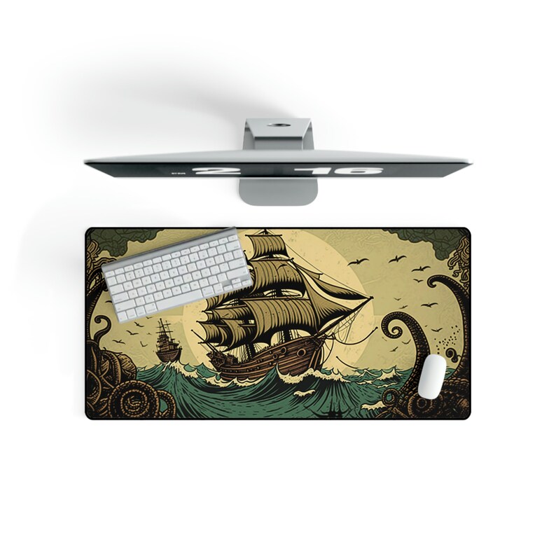Vintage Pirate Ship Art Computer Mouse Pad Mat Art Performance Japan ...