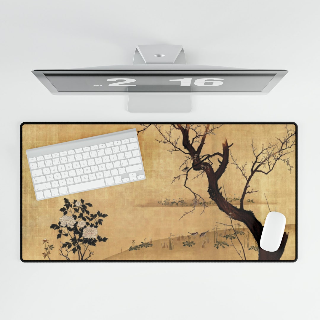 Japanese Vintage Desk Mat Tokyo Art Style Large Custom Computer Mouse ...