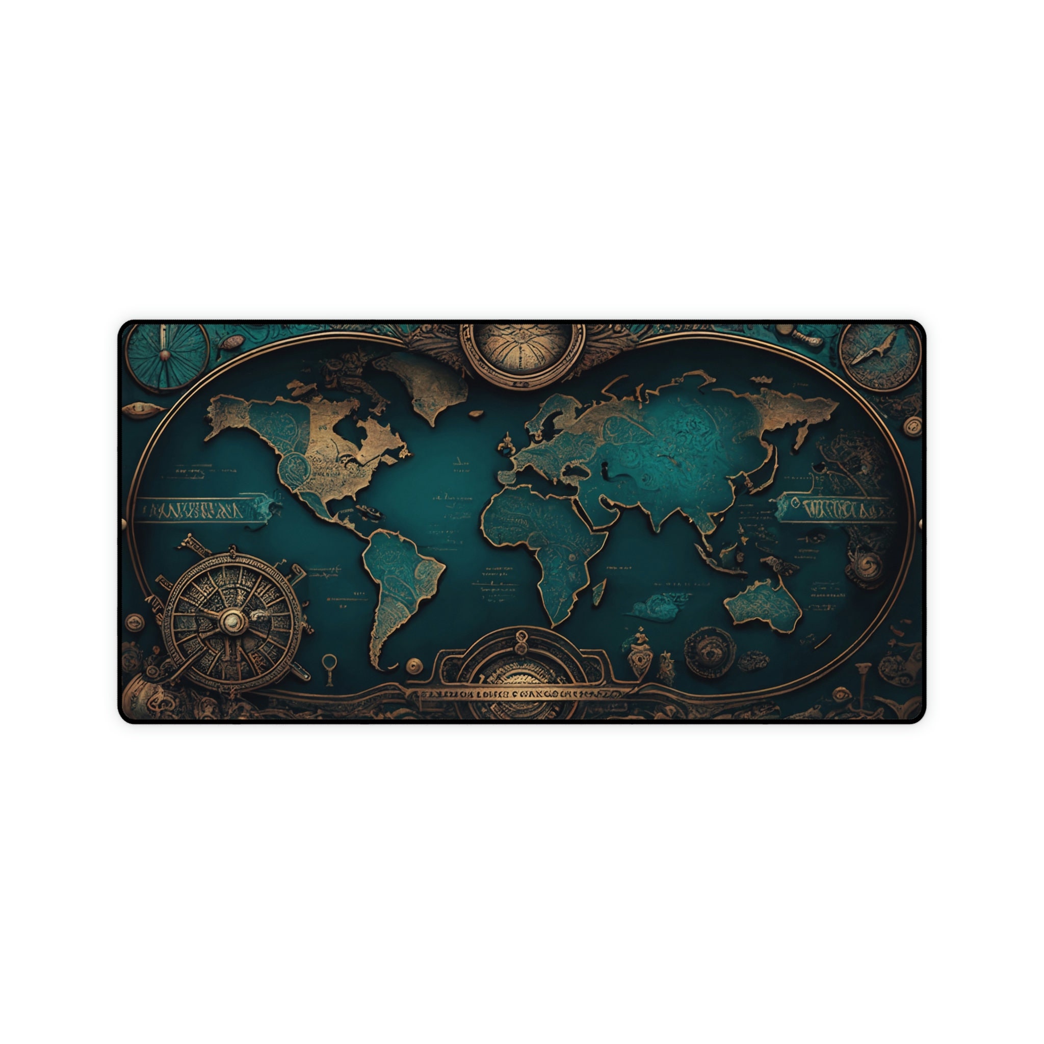 Steampunk World Map Concept Art Computer Mouse Pad Mat Art Performance ...