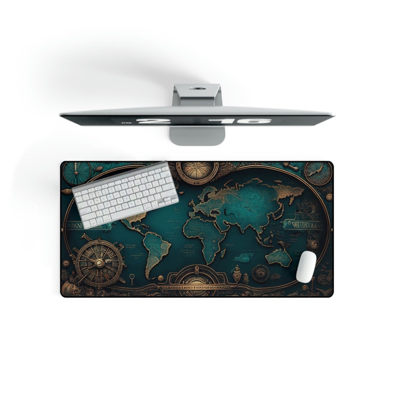 Steampunk World Map Concept Art Computer Mouse Pad Mat Art Performance ...