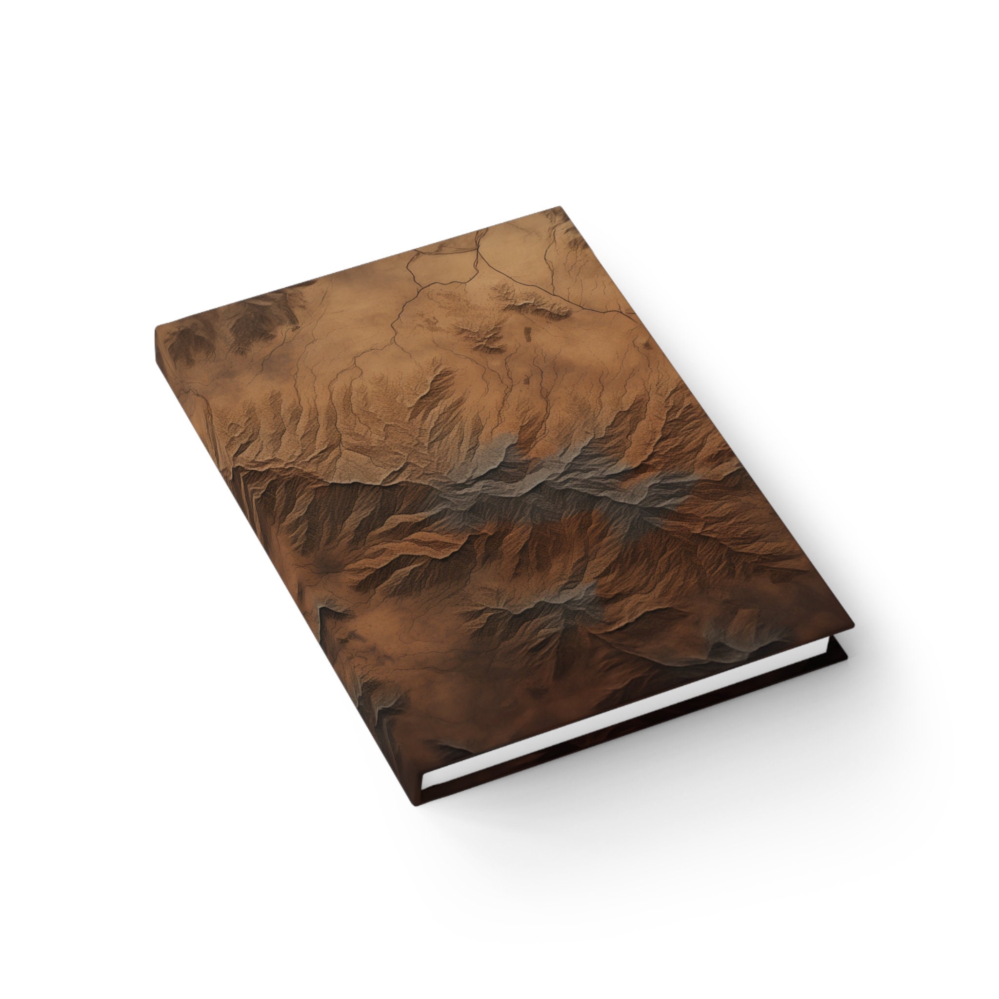 Topographic Map Desert Landscape Mountains Hardcover Journal Notebook ...