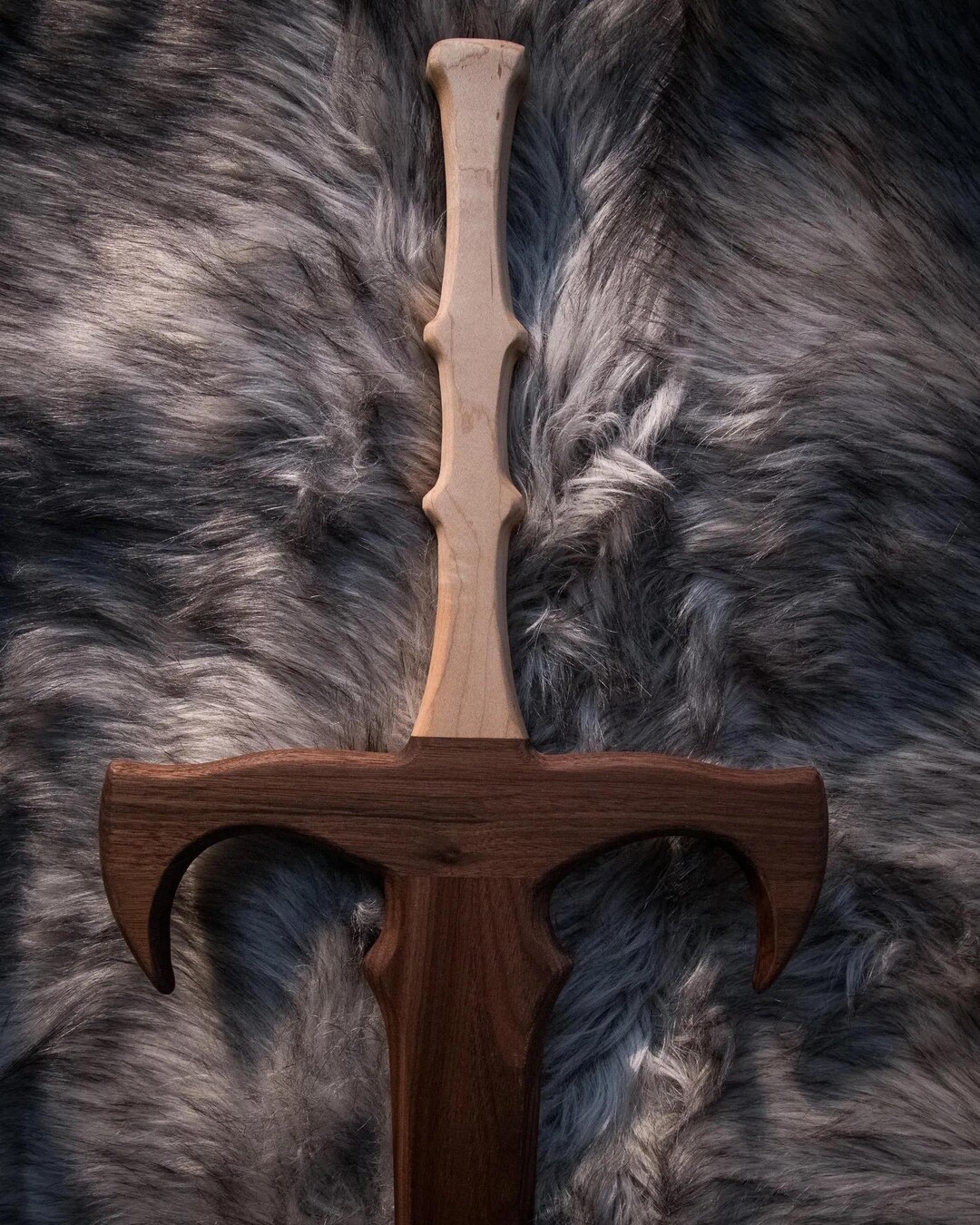 Handmade Wooden Sword Cosplay Costume Display Toy Medieval Fantasy Leaf ...