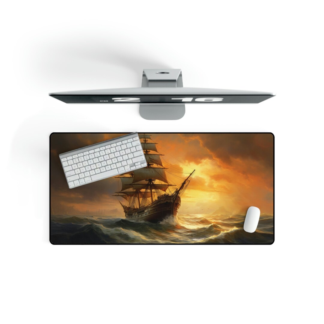 Vintage Ship Sailing Computer Gaming Mouse Pad Mat Artwork for Desktop ...