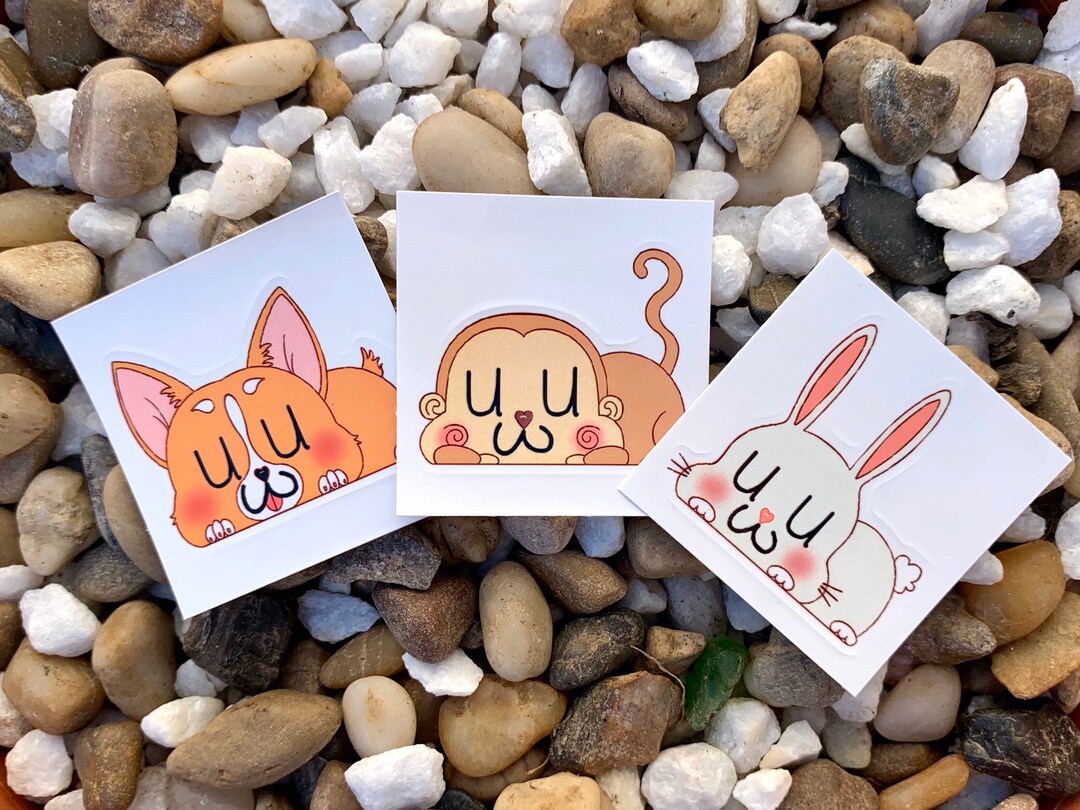 Uwu Corgi, Rabbit, Monkey Animal Sticker Pack for Journaling ...