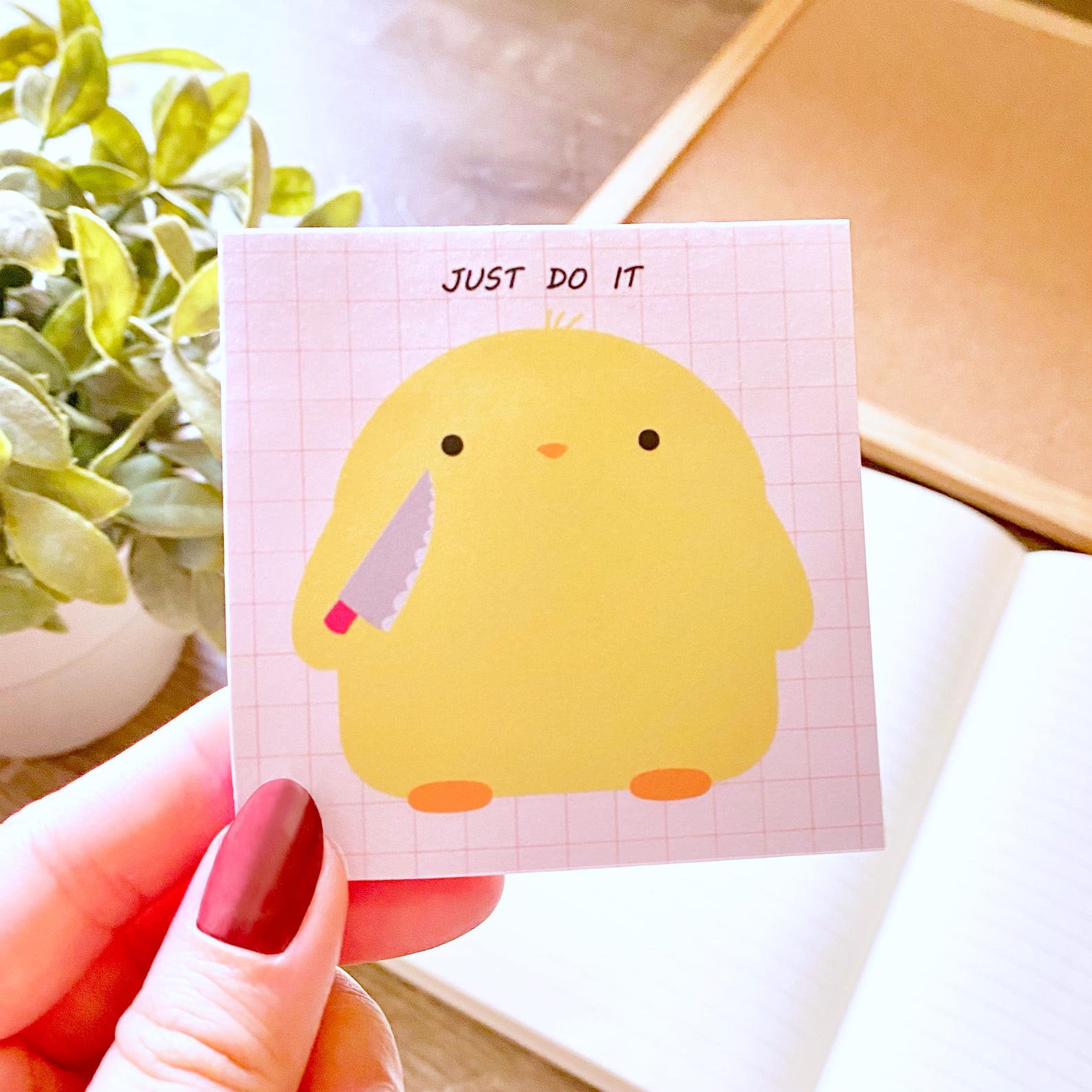 Motivational Funny Sticky Note Cute Chibi Duck Great for to Do Lists ...