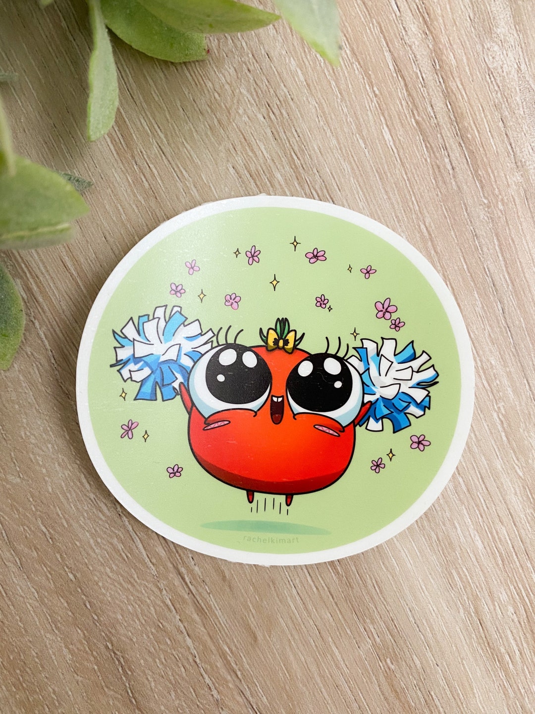 Cheerful Cherry Tomato Sticker Pom Poms Wholesome Die Cut Binder ...
