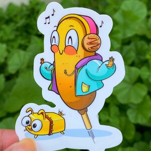 Corndog and Corn Dog Sticker Fun Gym Workout Sticker Corn Pun Corny ...