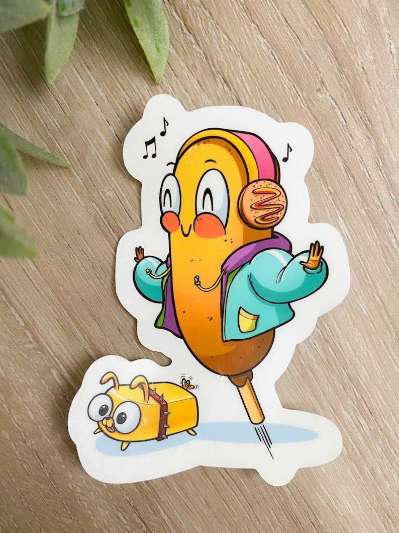 Corndog and Corn Dog Sticker Fun Gym Workout Sticker Corn Pun Corny ...