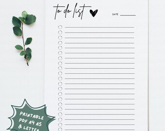 Blank to Do List, Printable to Do List, Daily Planner, Task, Printable ...