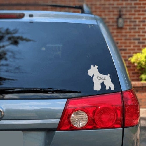 Custom Miniature Schnauzer Car Decal Sticker / Personalized - Etsy