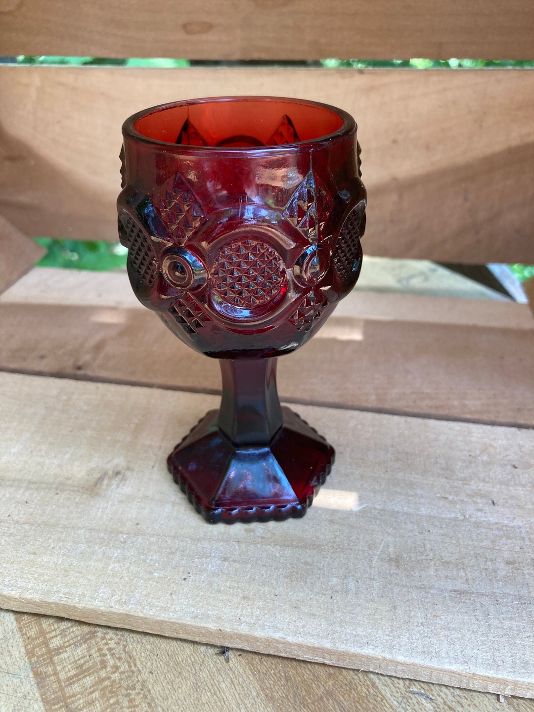 Ruby Red Avon Goblet Beautiful Colored Glass - Etsy