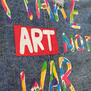 Colorblock Hand Painted Denim Jacket, Jean Jacket, Women's Jacket - Etsy