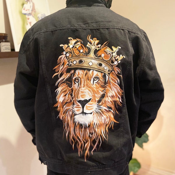 Painted Denim Jacket - Etsy