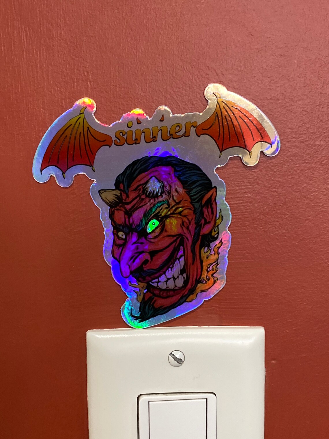 Devil Holographic Sinner Sticker 4x4 Vinyl Sticker 7 Deadly - Etsy