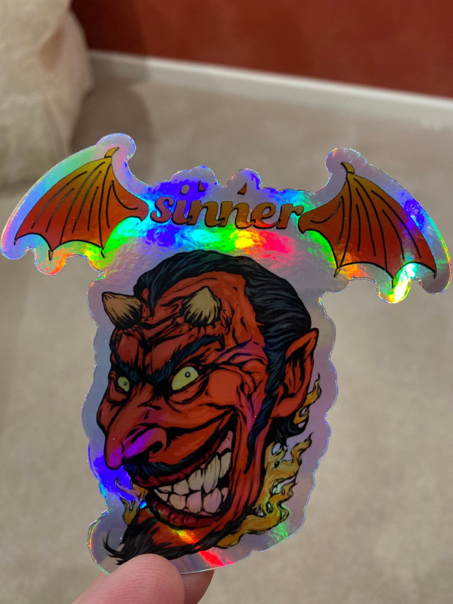 Devil Holographic Sinner Sticker 4x4 Vinyl Sticker 7 Deadly - Etsy