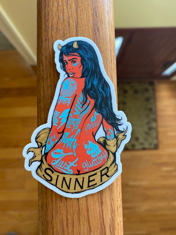 Lady Devil Sinner Sticker 4x3 Vinyl Sticker 7 Deadly Sins | Etsy