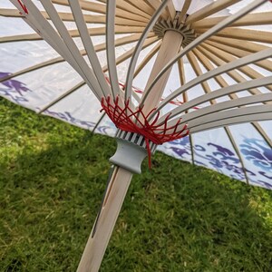White and Blue Batik Ombre Pattern Parasol Umbrella 1950s 1960s ...
