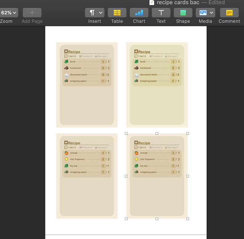 Animal Crossing Recipe Card Digital Download, ACNH Recipe, Custom ...