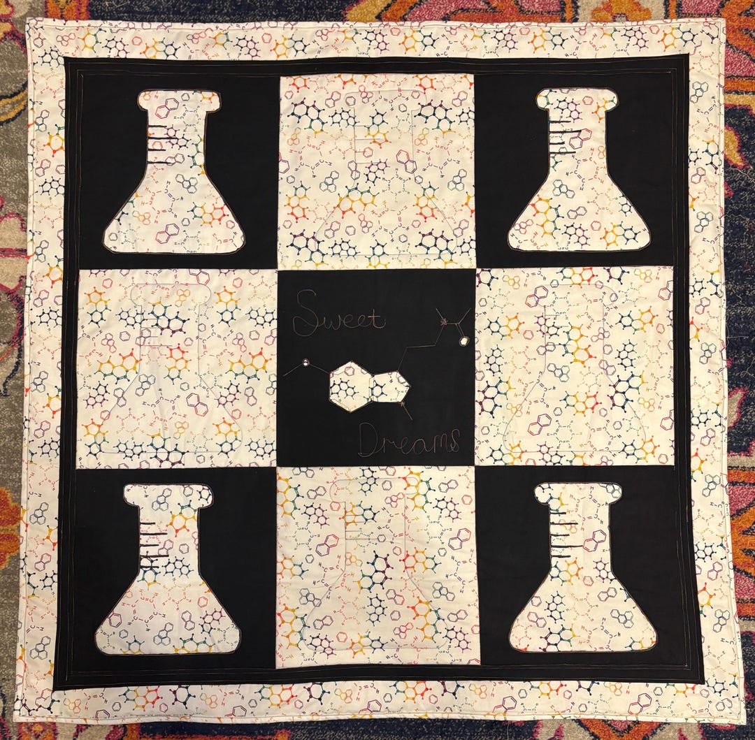 Seratonin Molecule Quilt, Chemistry Wall Art, Science Home Decor - Etsy