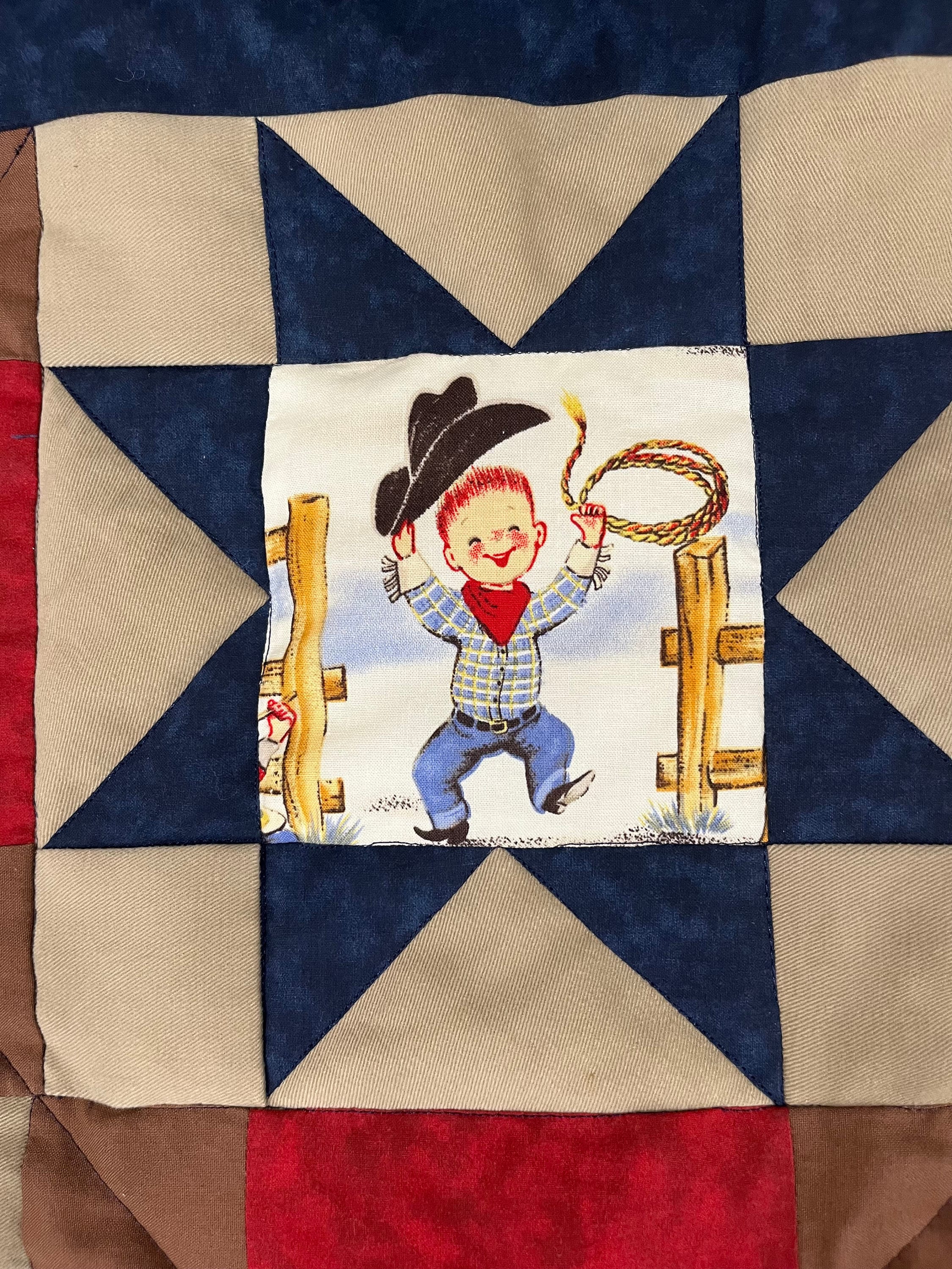 Handmade Cowboy Baby Quilt - Etsy