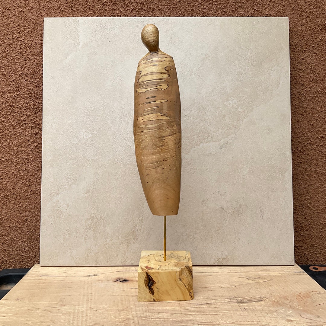 Spalted Sycamore Hand Carved Wood Figure With Base - Etsy