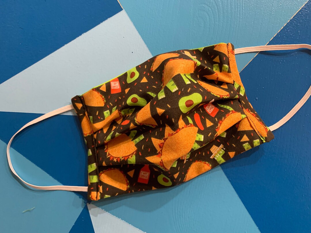 Taco-saurus Avocado/mexican Food Face Mask/cover With Removable Nose ...
