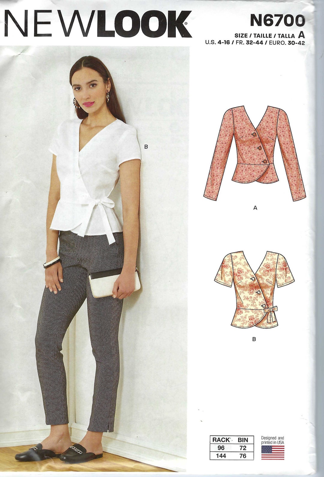 Uncut New Look Sewing Pattern 6700 Misses Tops Size 4-16 FF - Etsy