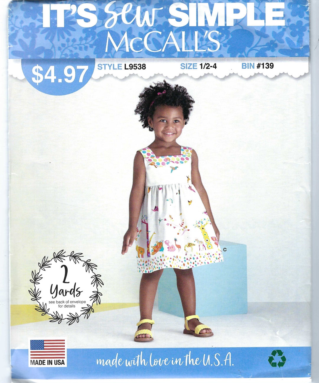 Uncut Mccall's Sewing Pattern 9538 Girl Dress Size 1/2-4 FF - Etsy