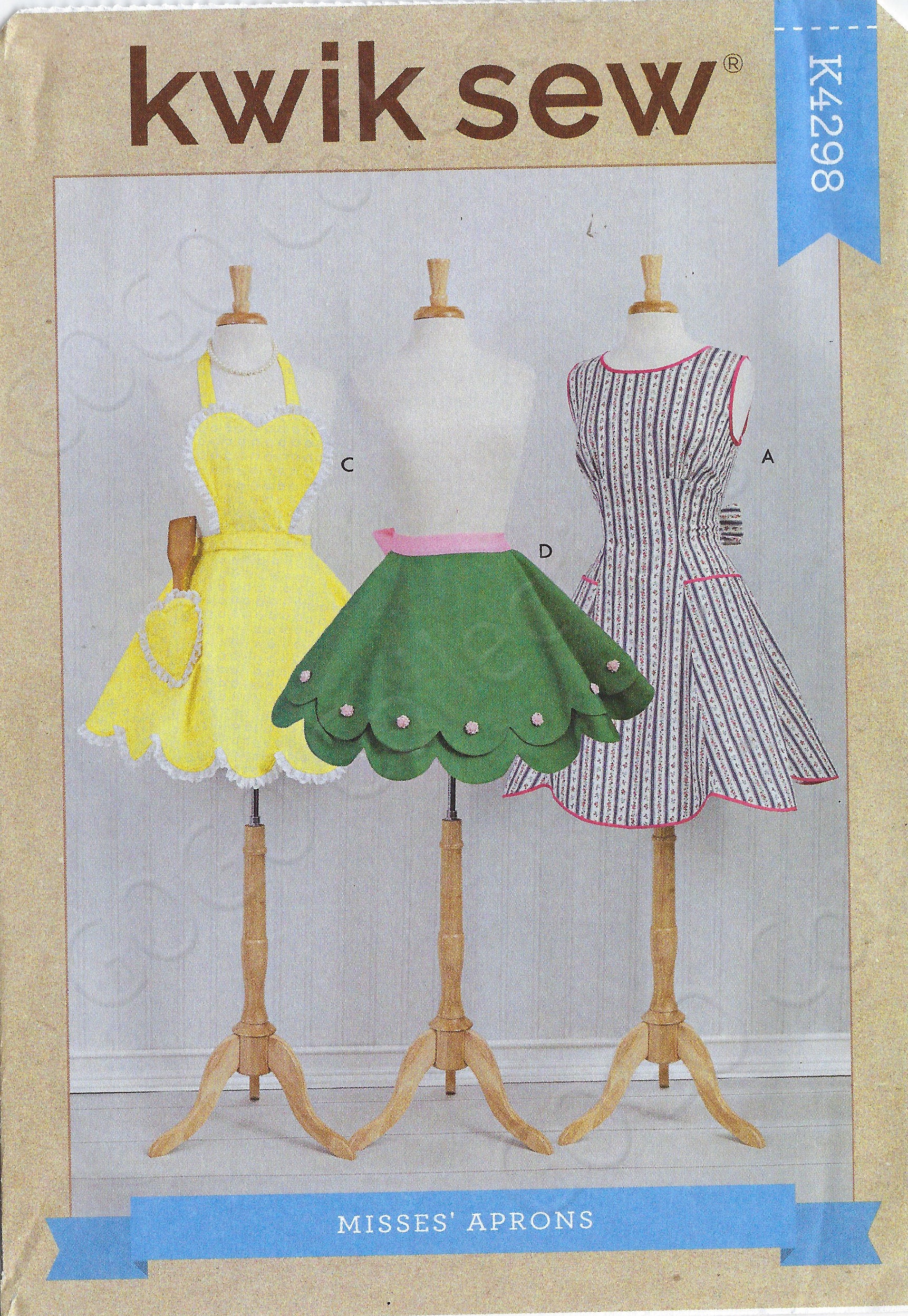 Uncut Kwik Sewing Pattern 4298, Misses Aprons Sewing Pattern Size S-m-l ...