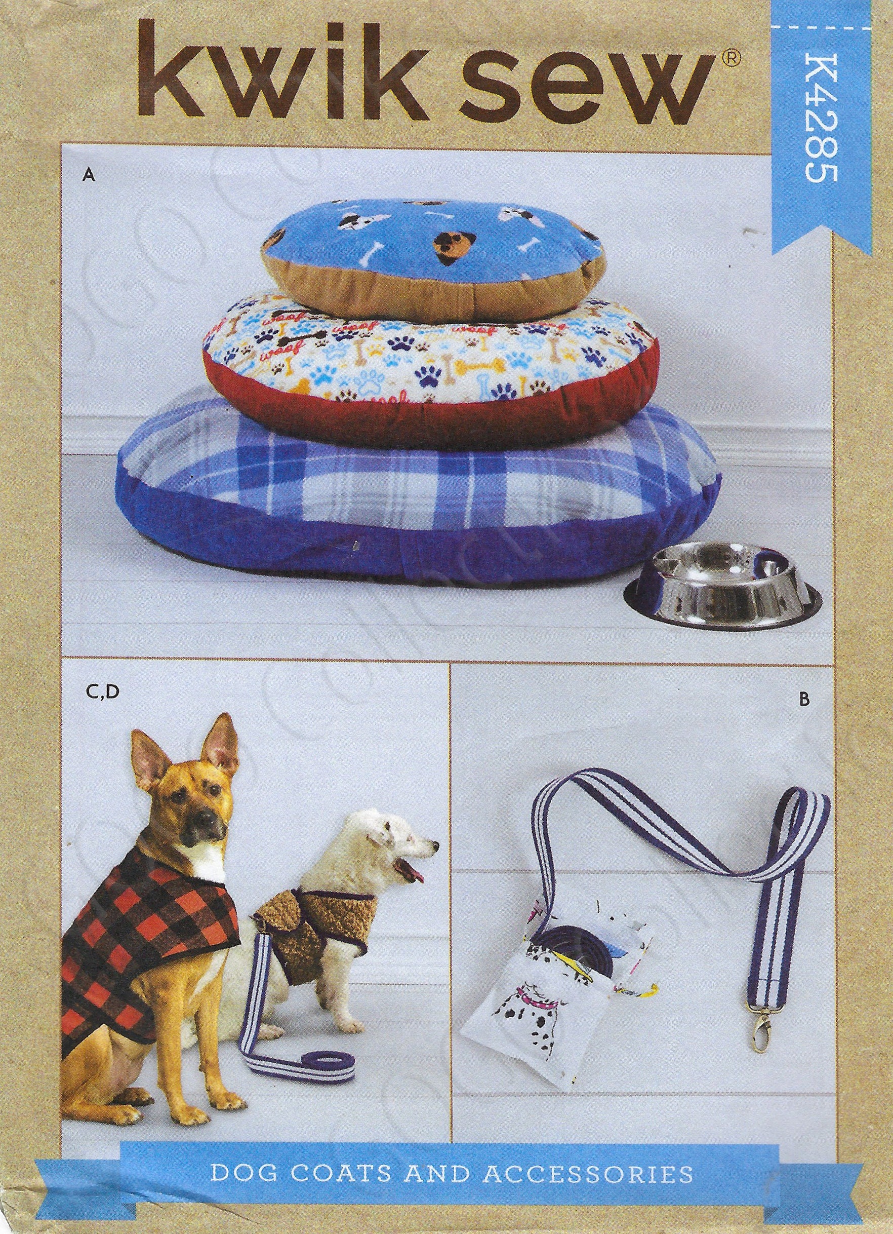Uncut Kwik Sewing Pattern 10862 4285 Dog Coats and Accessories, Sizes ...