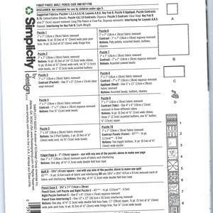 Uncut Simplicity Sewing Pattern 11470 9575 Pattern for Fidget Pages ...