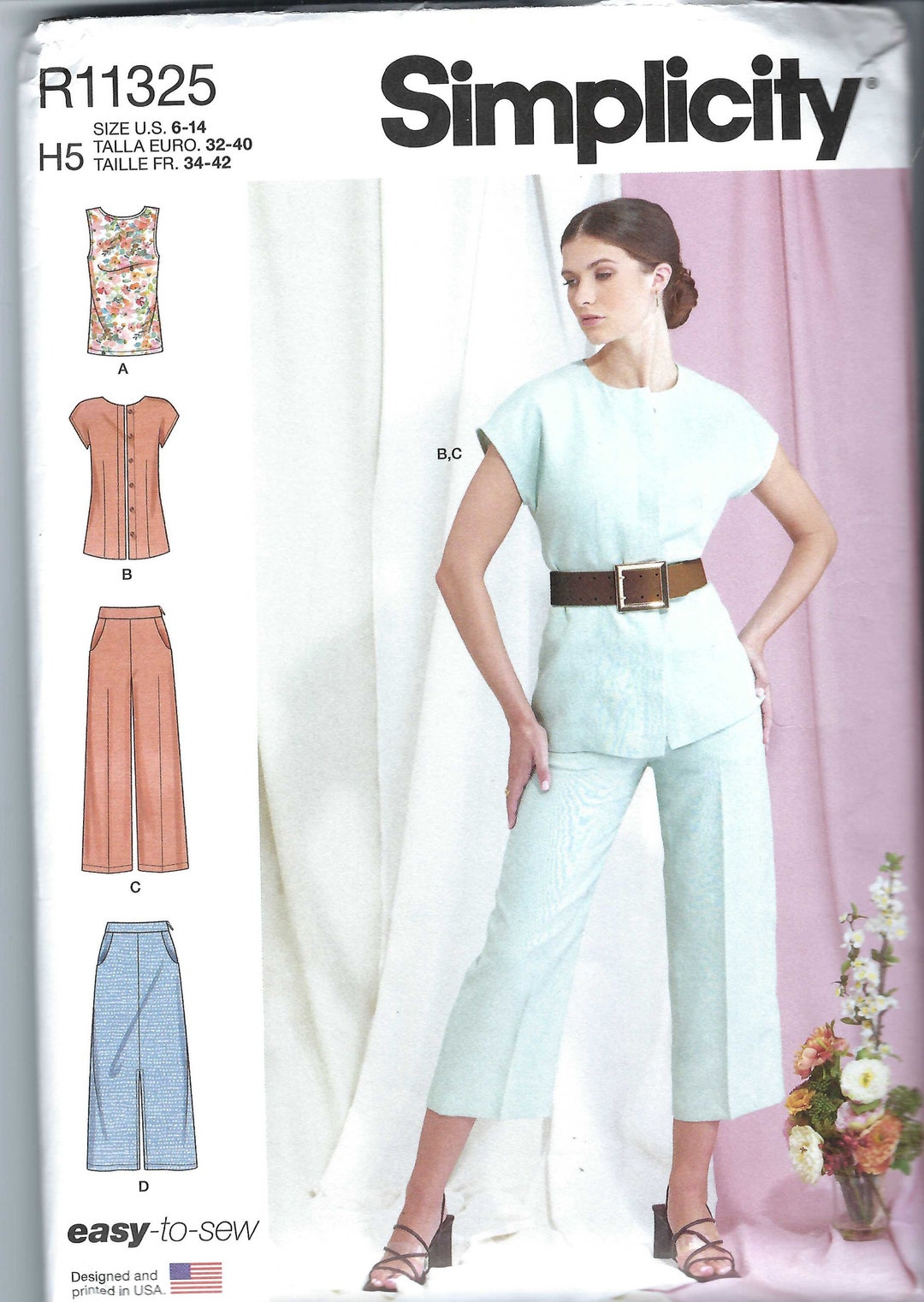 Uncut Simplicity Sewing Pattern 11325 9479 Womens Top and Pants in ...