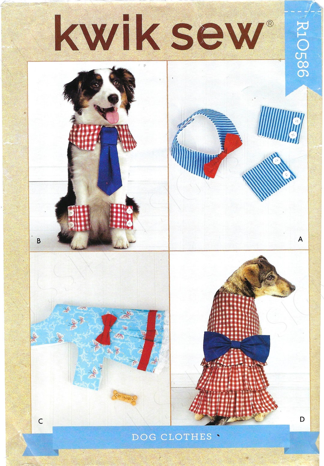 Uncut Kwik Sewing Pattern 10586 4275, Pet Collars, Cuffs and Dresses ...