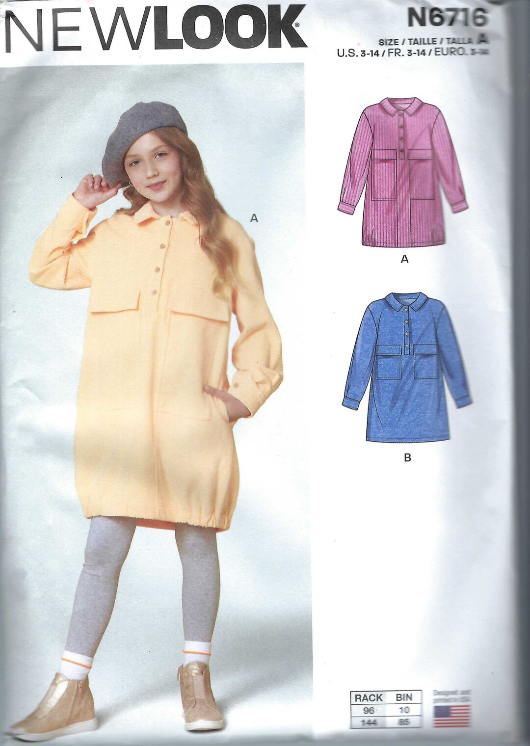 Uncut New Look Sewing Pattern 6716 Childrens Childs Girl Teen Dresses 3 ...